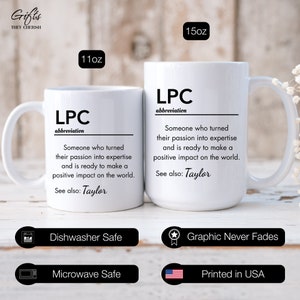 Personalized LPC Graduation Gift, LPC Definition Mug, Licensed ...