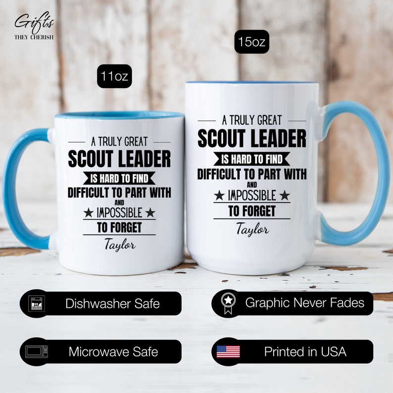 Scout Leader Gift Personalized Mug, Scout Leader Thank You, Scout ...