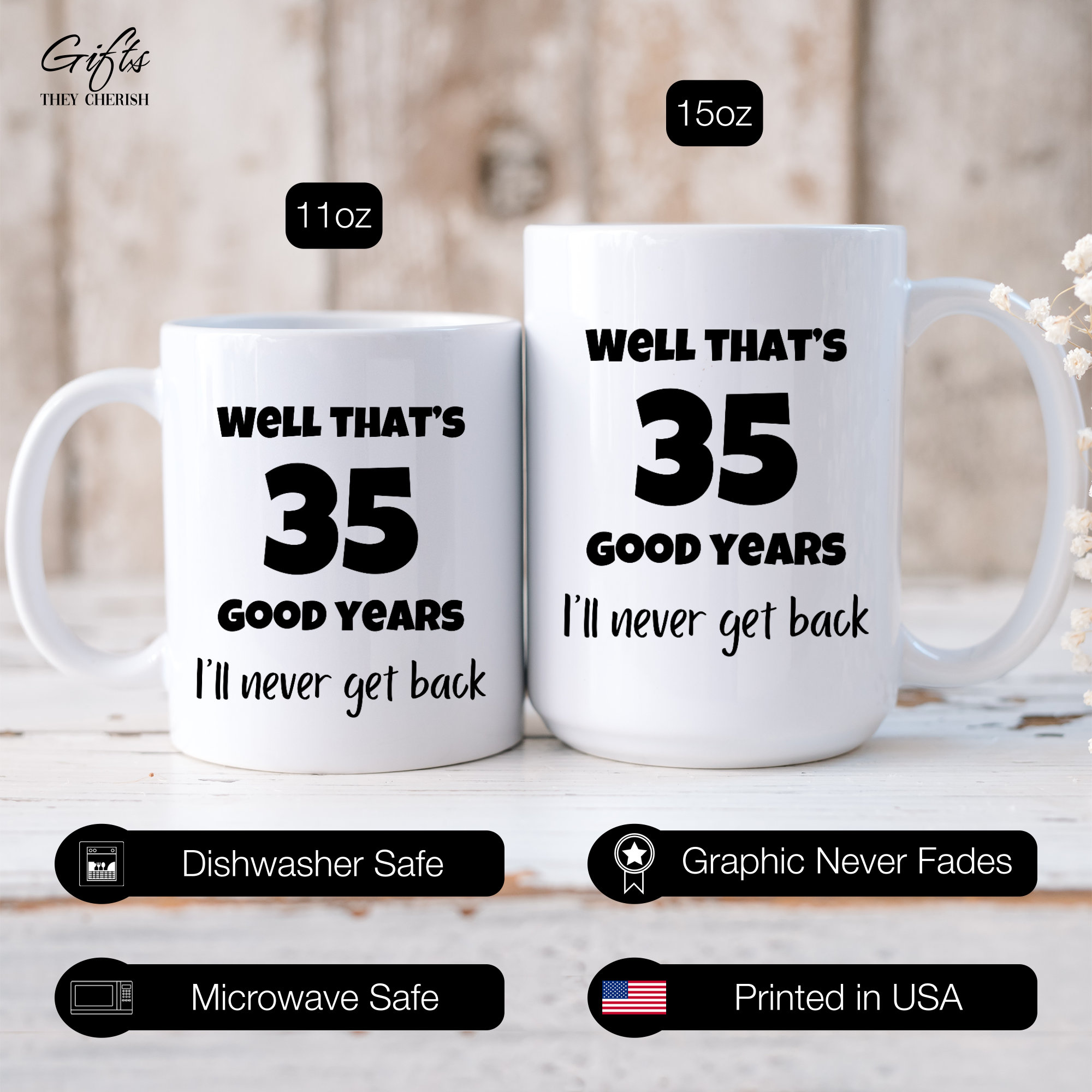 35 Year Work Anniversary Funny Gift, 35 Good Years I'll Never Get Back ...