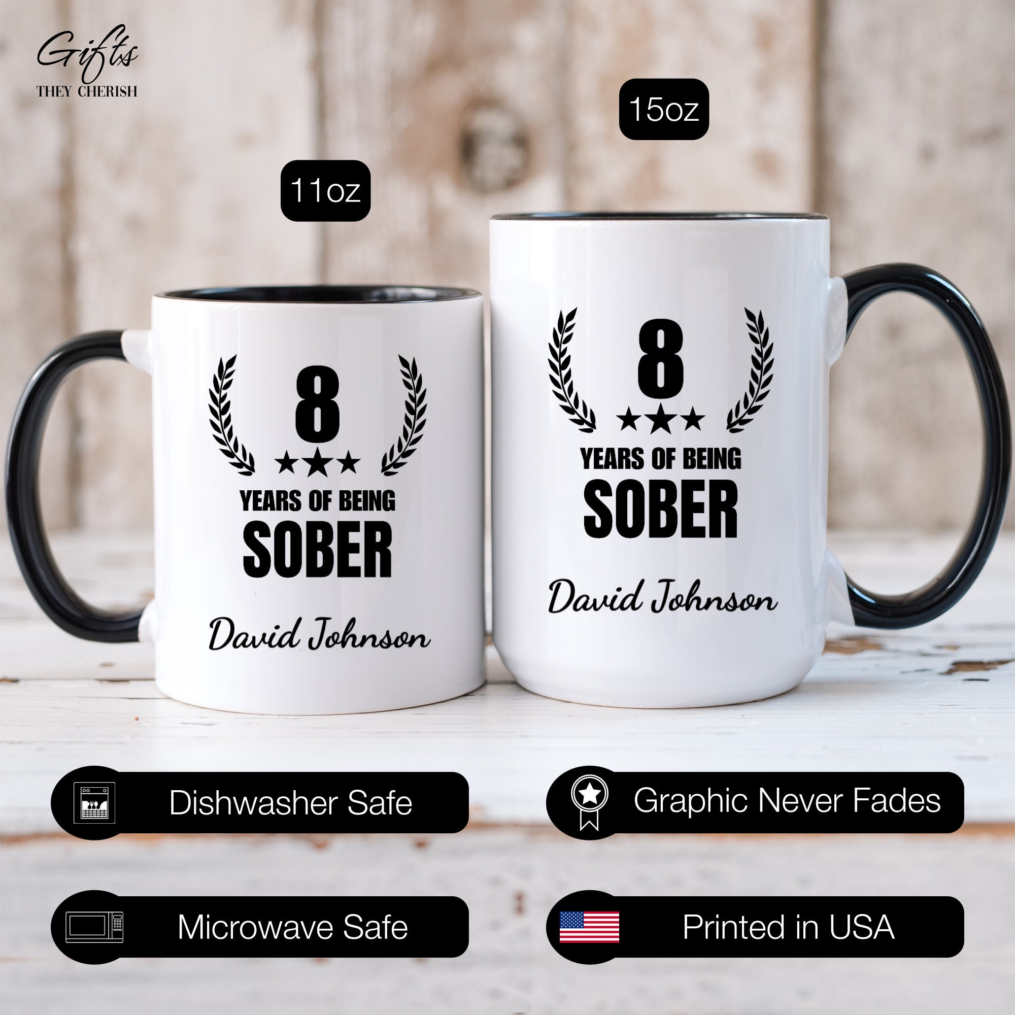 8 Years Sober Personalized Gift, 8 Years Sobriety Anniversary Gift, 8 ...