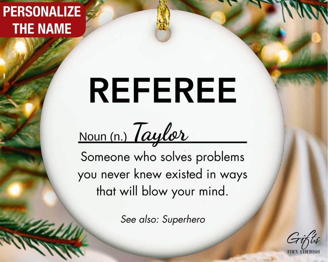 Referee Definition Ornament, Personalized Referee Ornament, Referee Gift, Custom Gift for ...