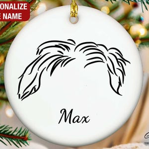 Lowchen Ears Outline Ornament, Lowchen Personalized Ornament, Lowchen ...