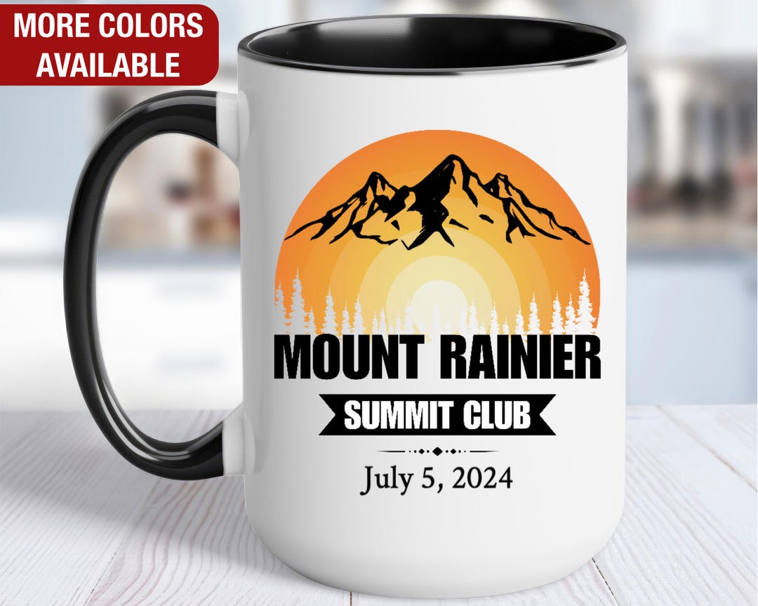 Mount Rainier Personalized Mug, Mount Rainier Mug With Custom Date, Mount Rainier Summit Club ...