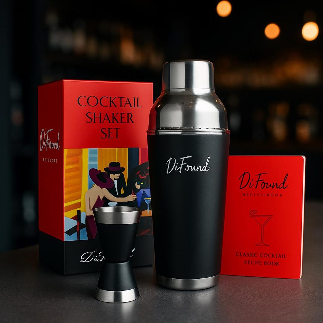 Matte Black Cocktail Shaker Gift Set – Bartender Kit With Jigger ...