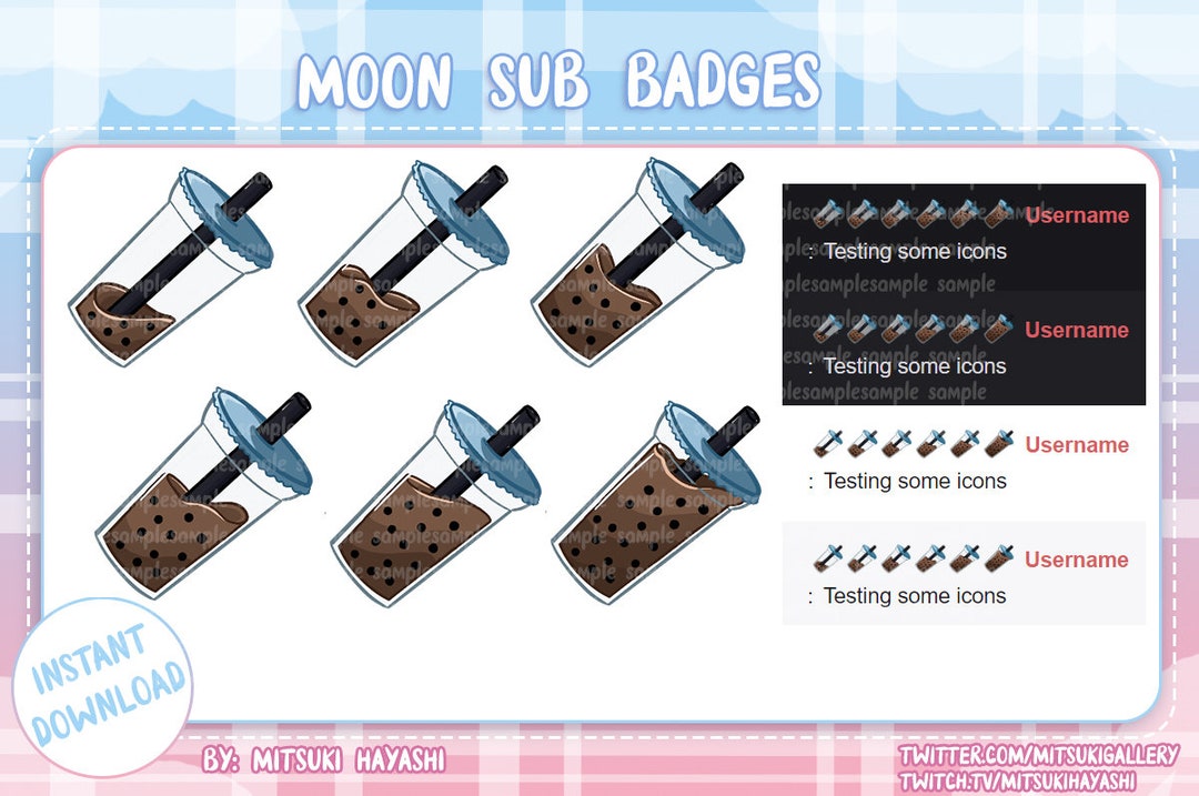 Bubble Tea Sub Badges - Etsy