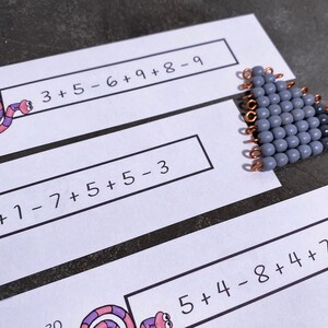 Montessori Math Snake Game Bundle: Addition & Subtraction Facts ...