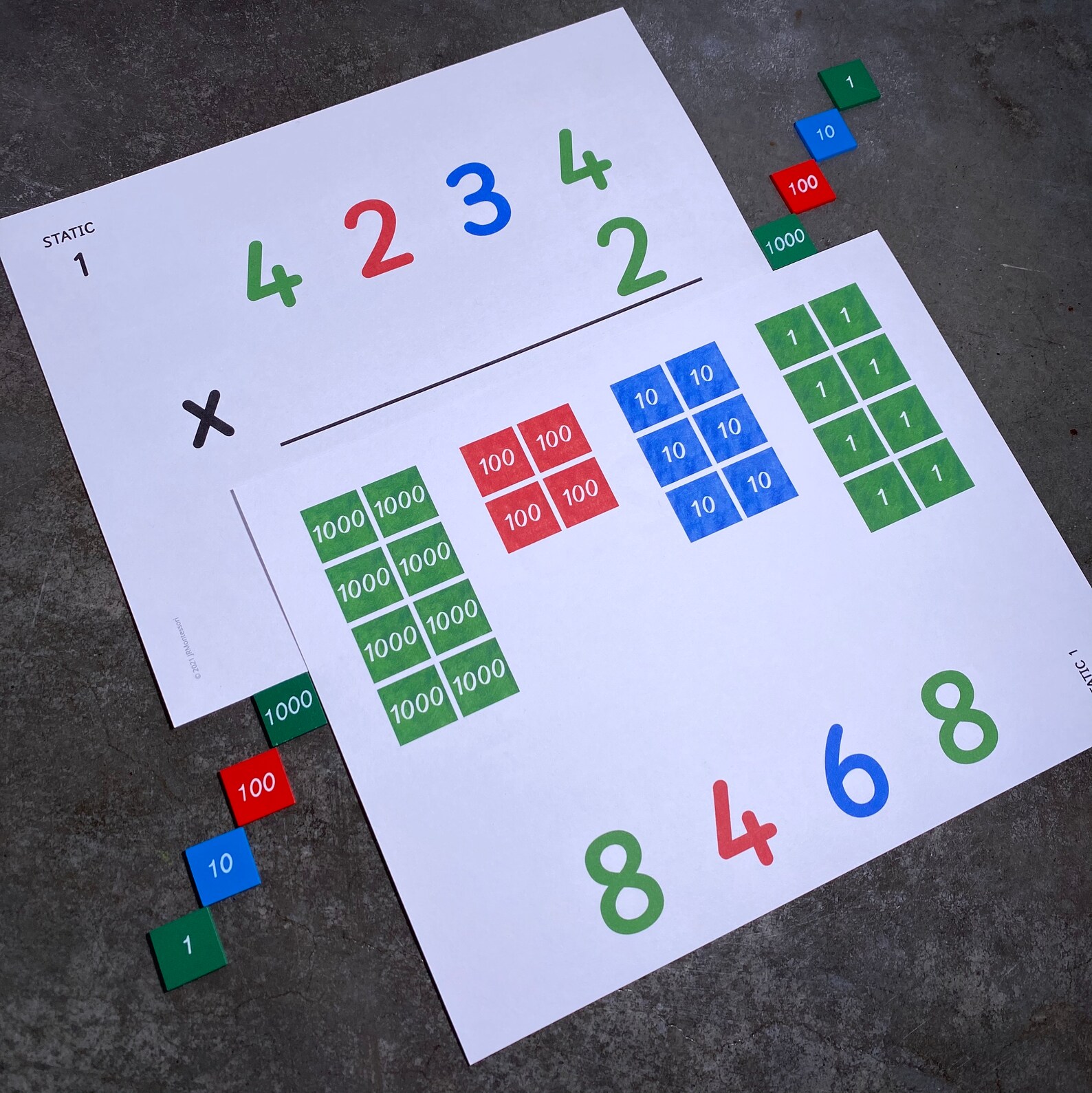 Montessori Math Stamp Game Operations Cards Bundle (large Cards) - Etsy