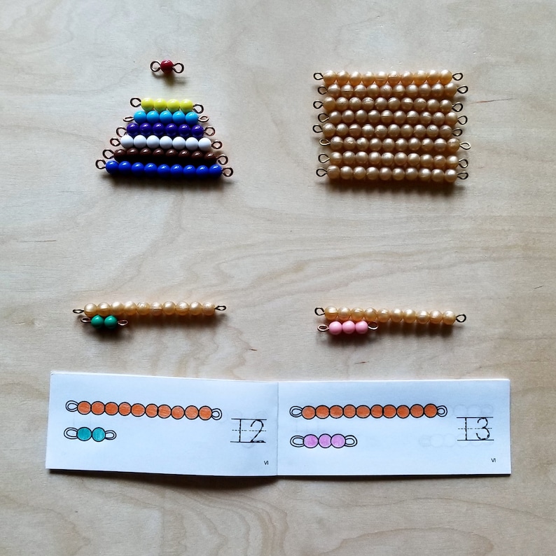 Montessori Math Numbers 19 and 1119 with the Colored Bead | Etsy