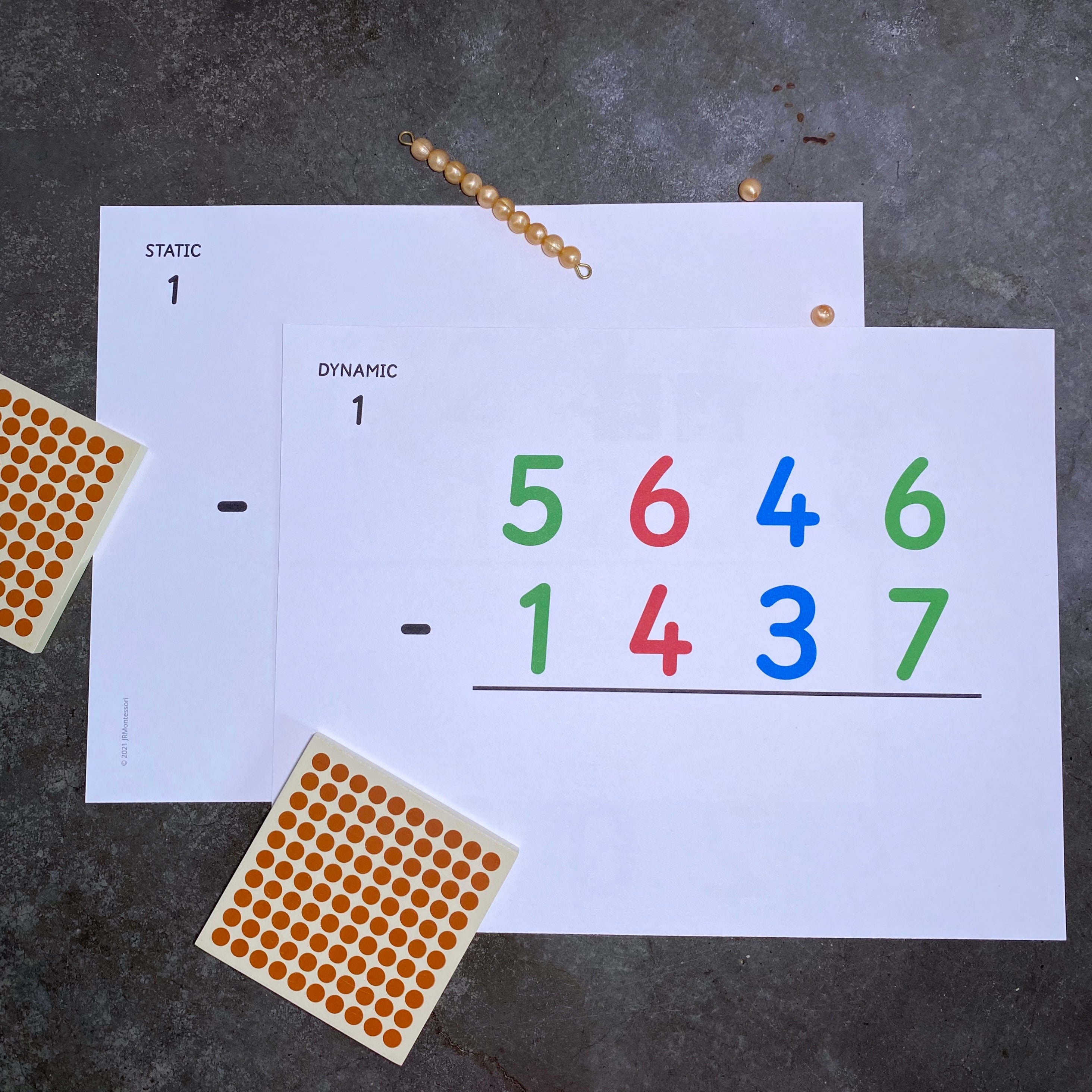Montessori Math Golden Bead Operations Cards Bundle (large Cards) - Etsy