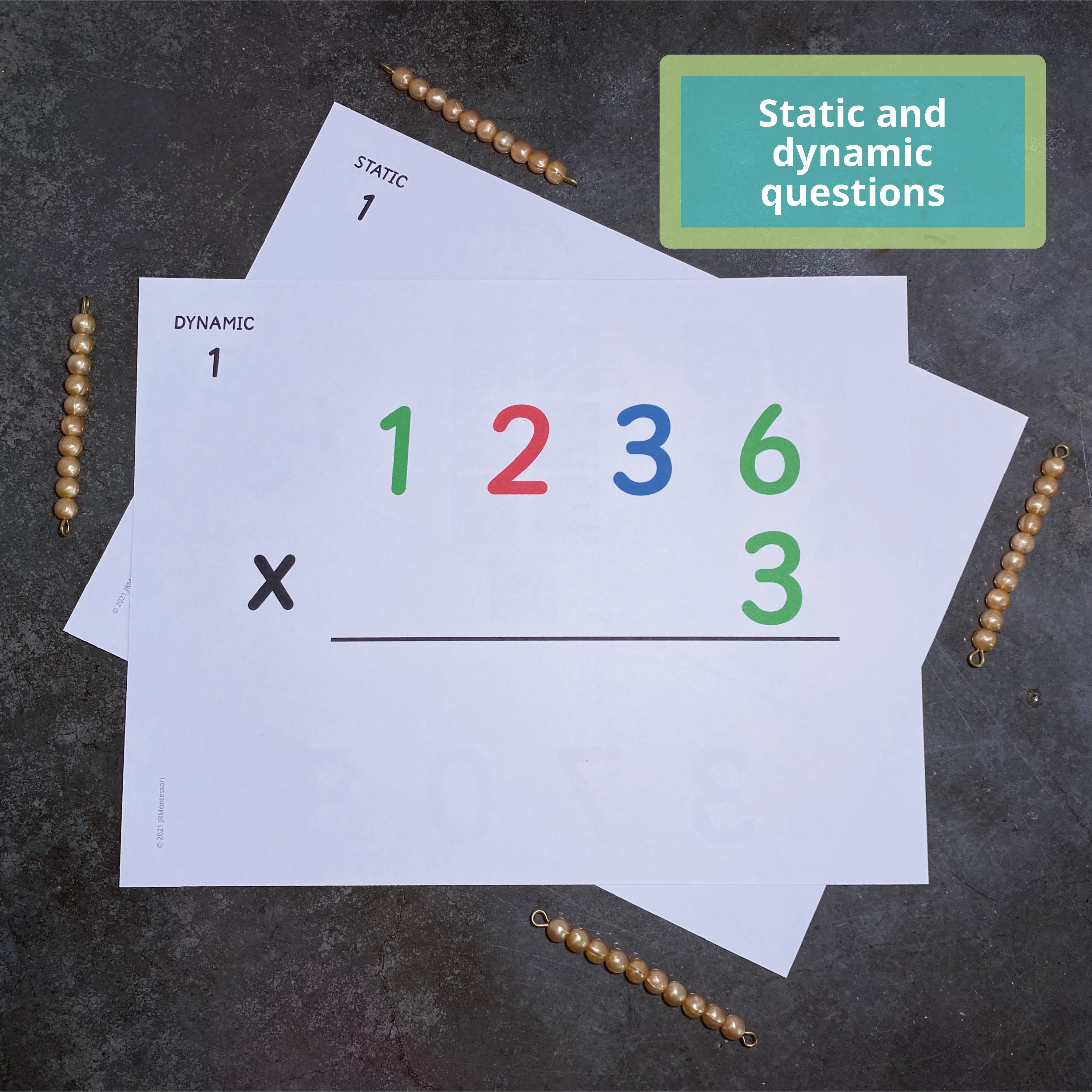 Montessori Math 4-digit Golden Bead Multiplication With Large Cards - Etsy