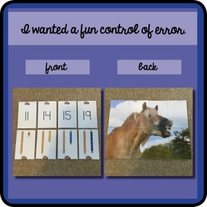 Montessori Math Puzzles for Practicing the Teen Numbers | Etsy