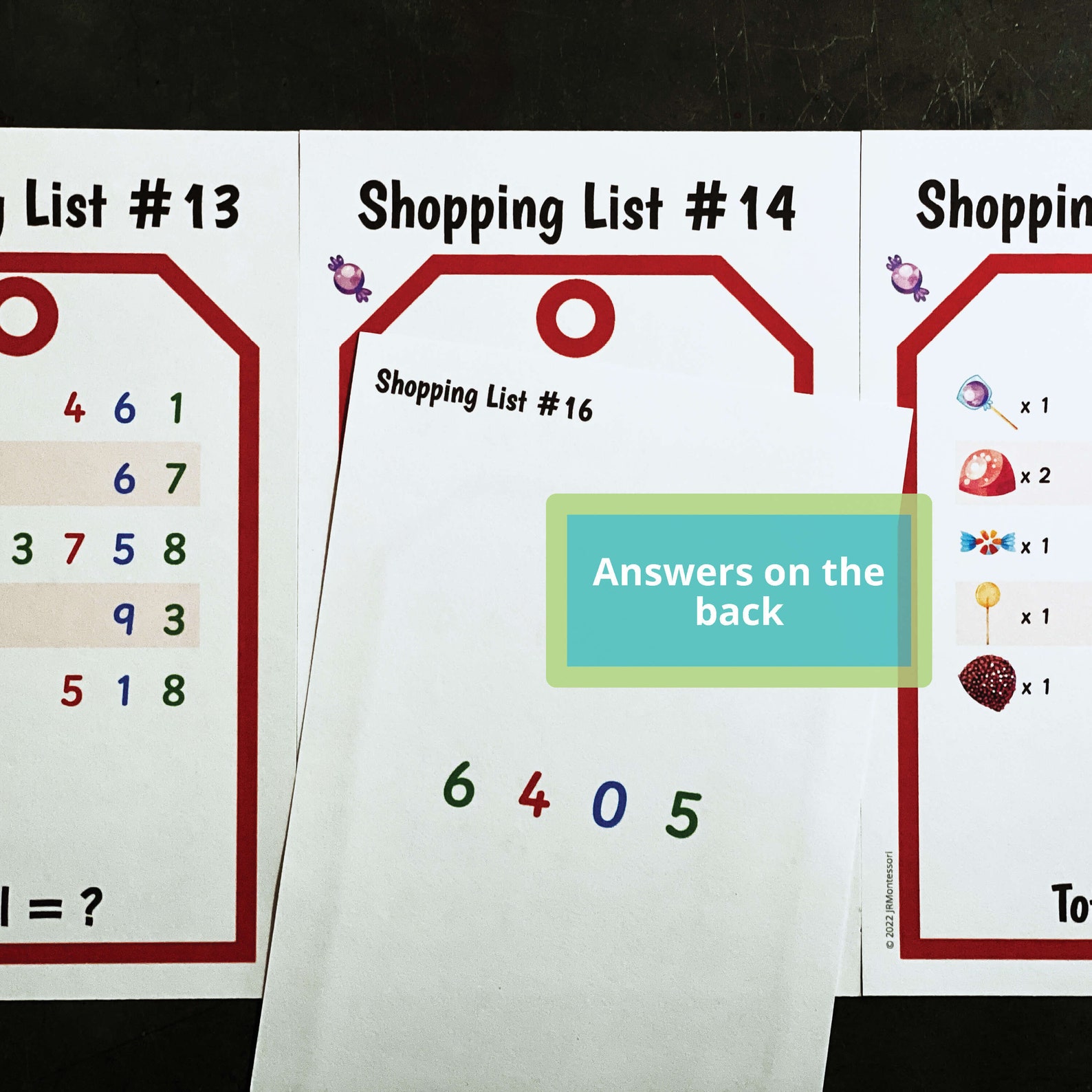 Montessori Math Game Candy Store Shopping Lists - Etsy
