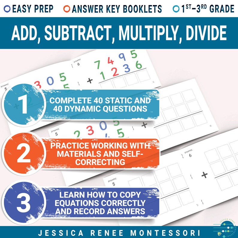 Montessori Math Golden Bead Task Cards and Recording Booklets, All 4 ...