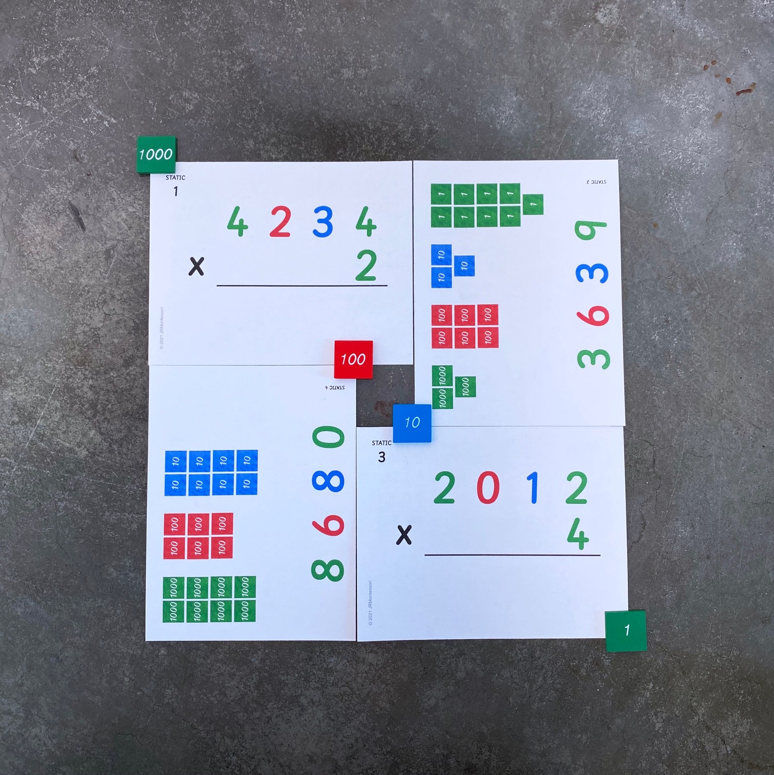 Montessori Stamp Game Operations Cards Bundle (small Cards) - Etsy