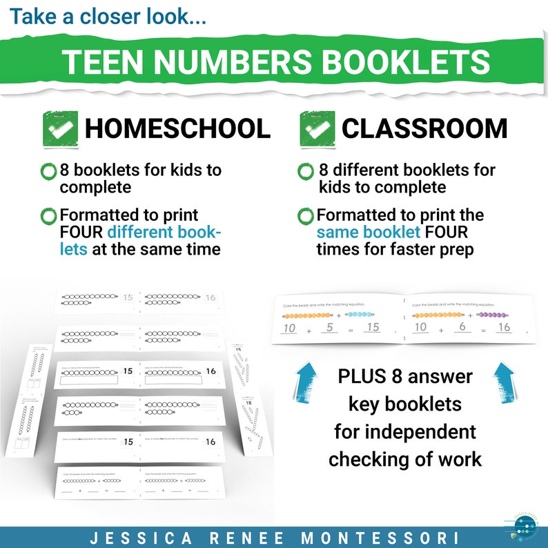 Montessori Math Numbers 1–9 and 11–19 With the Colored Bead Stair - Etsy