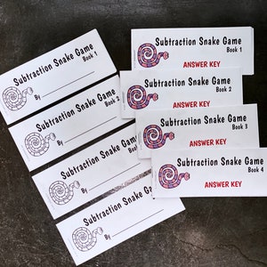 Montessori Math Addition and Subtraction Snake Game Booklets for Facts ...
