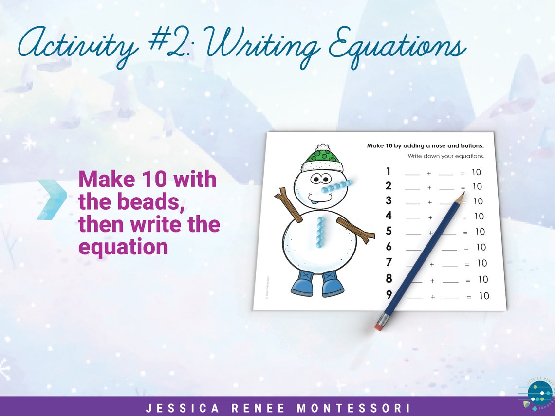 Montessori Winter & Christmas Math Activity: Making 10 Bead Stair ...