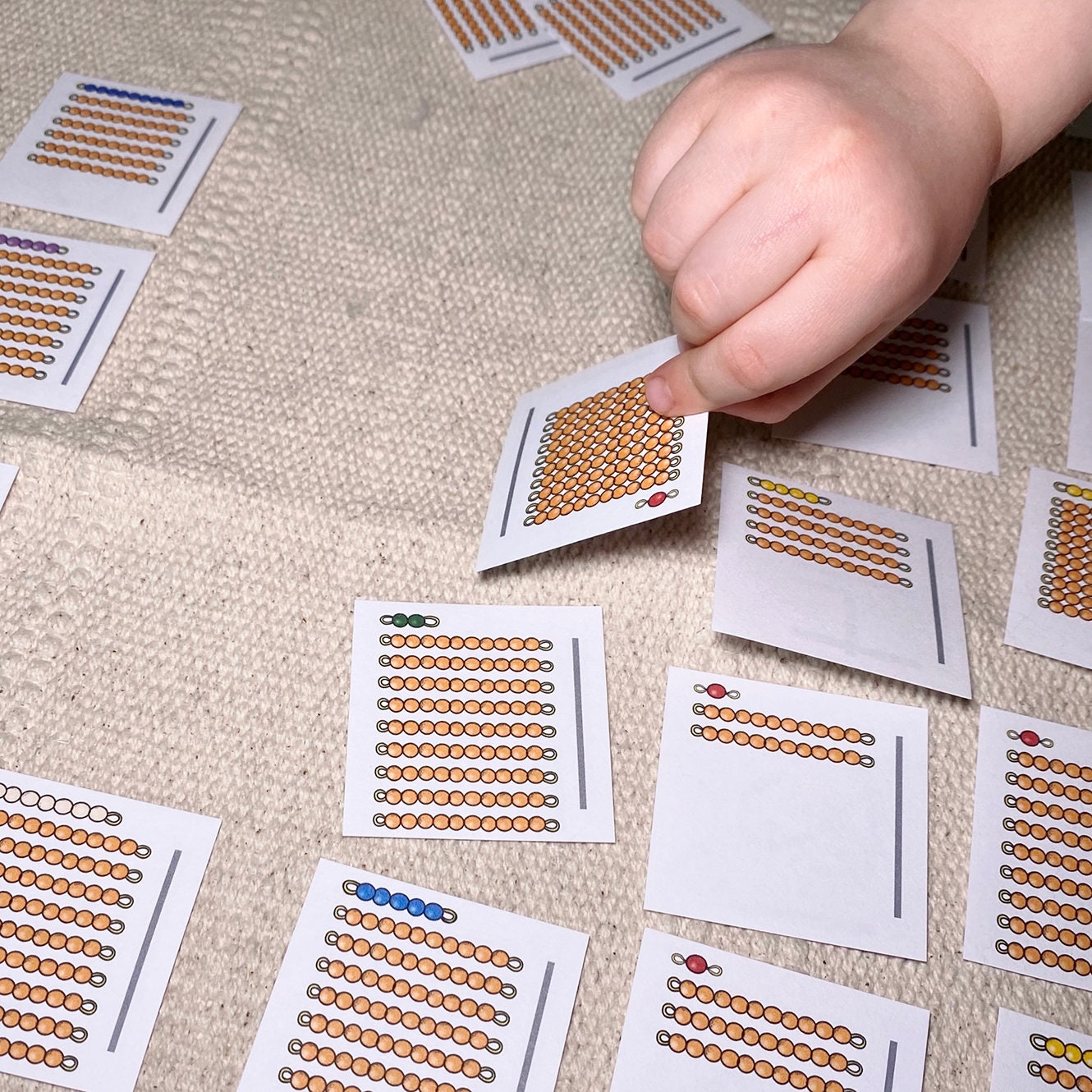 Montessori Math Hundred Chart Activity Cards With Colored Beads - Etsy