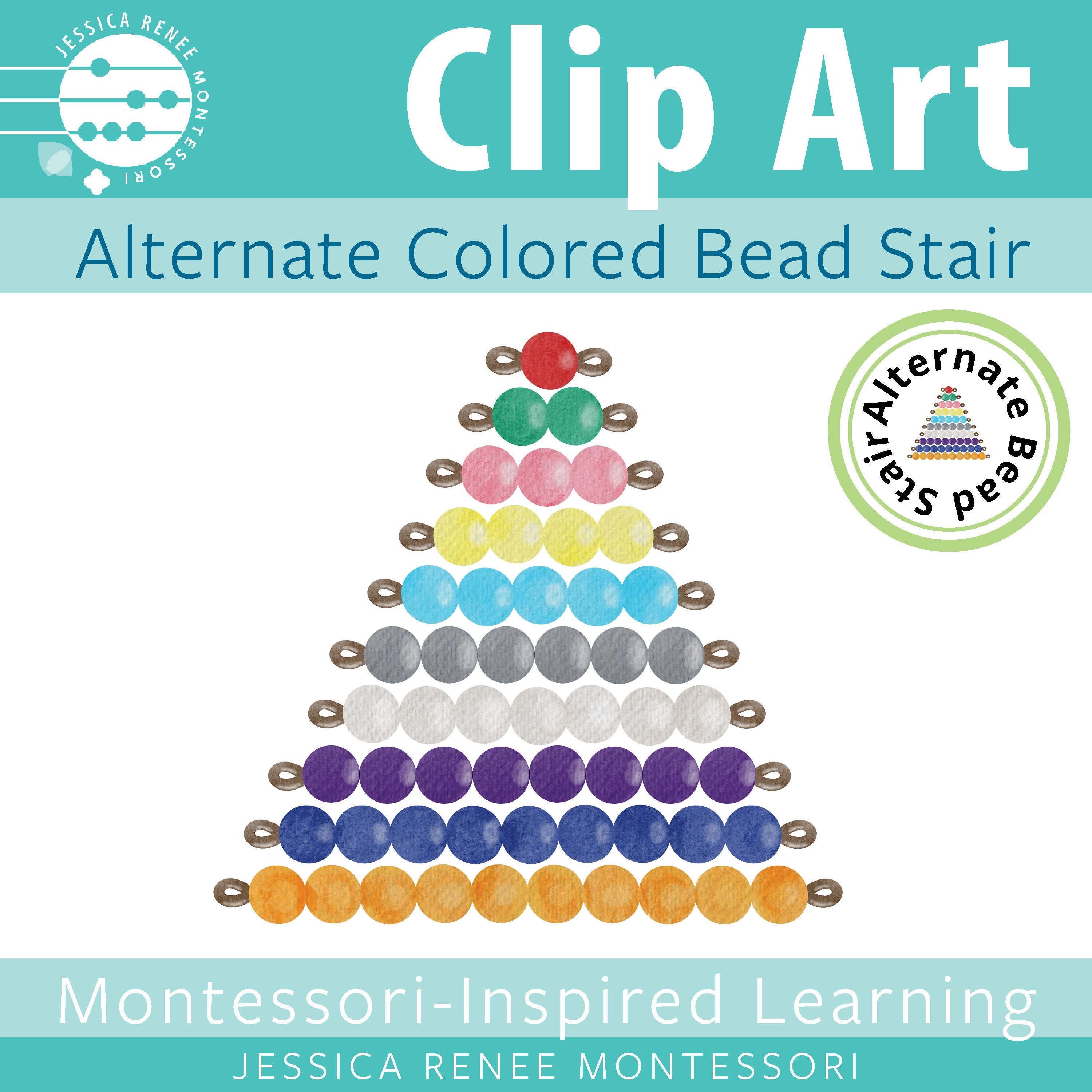 Montessori Math Colored Bead Stair Clip Art Alternate Colors - Etsy