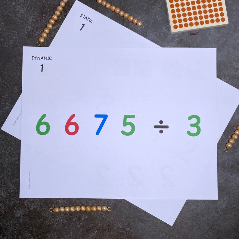 Montessori Math Golden Bead Operations Cards Bundle (large Cards) - Etsy