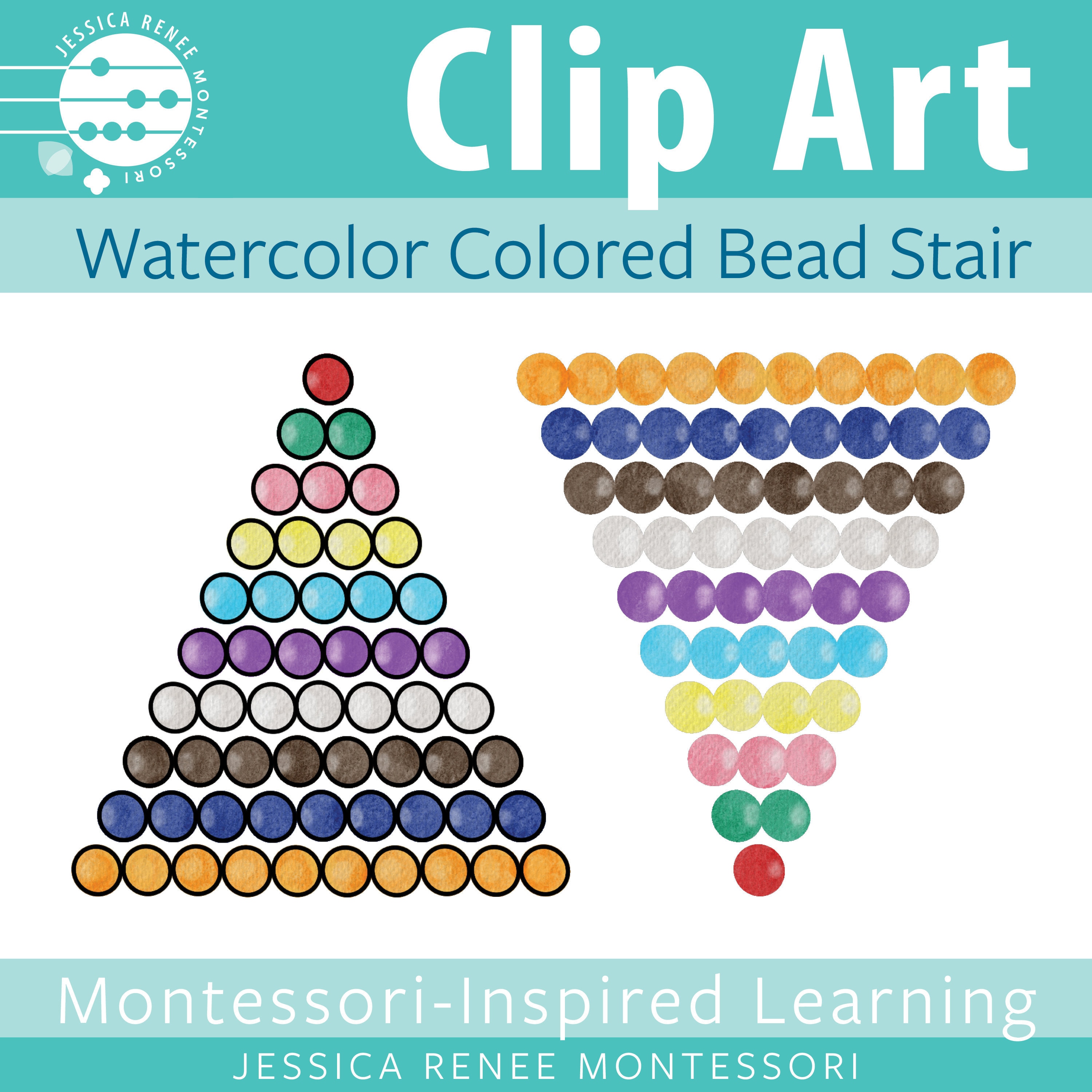 Montessori Math Colored Bead Stair Clip Art - Etsy