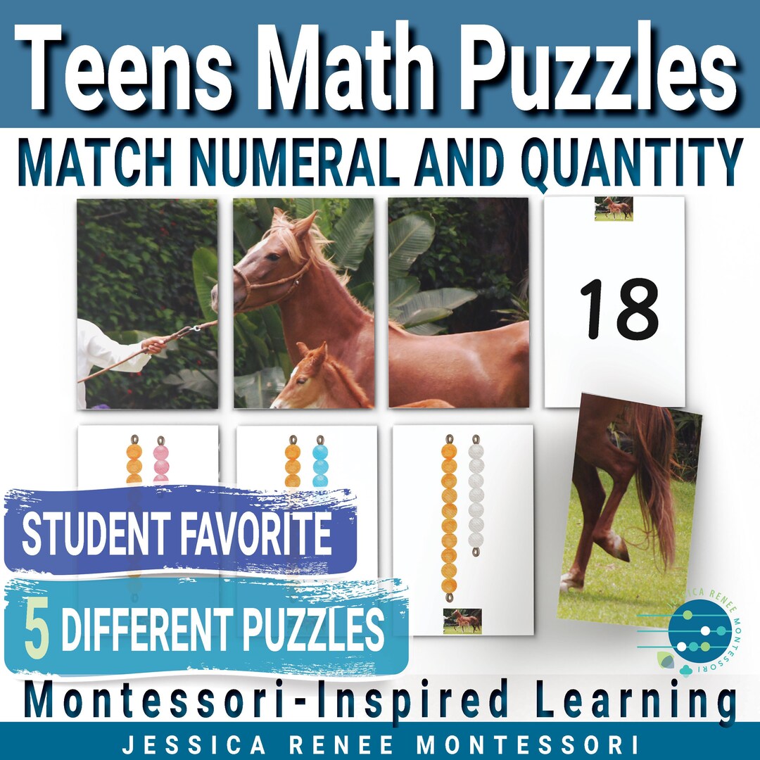 Montessori Math Puzzles for Practicing the Teen Numbers - Etsy