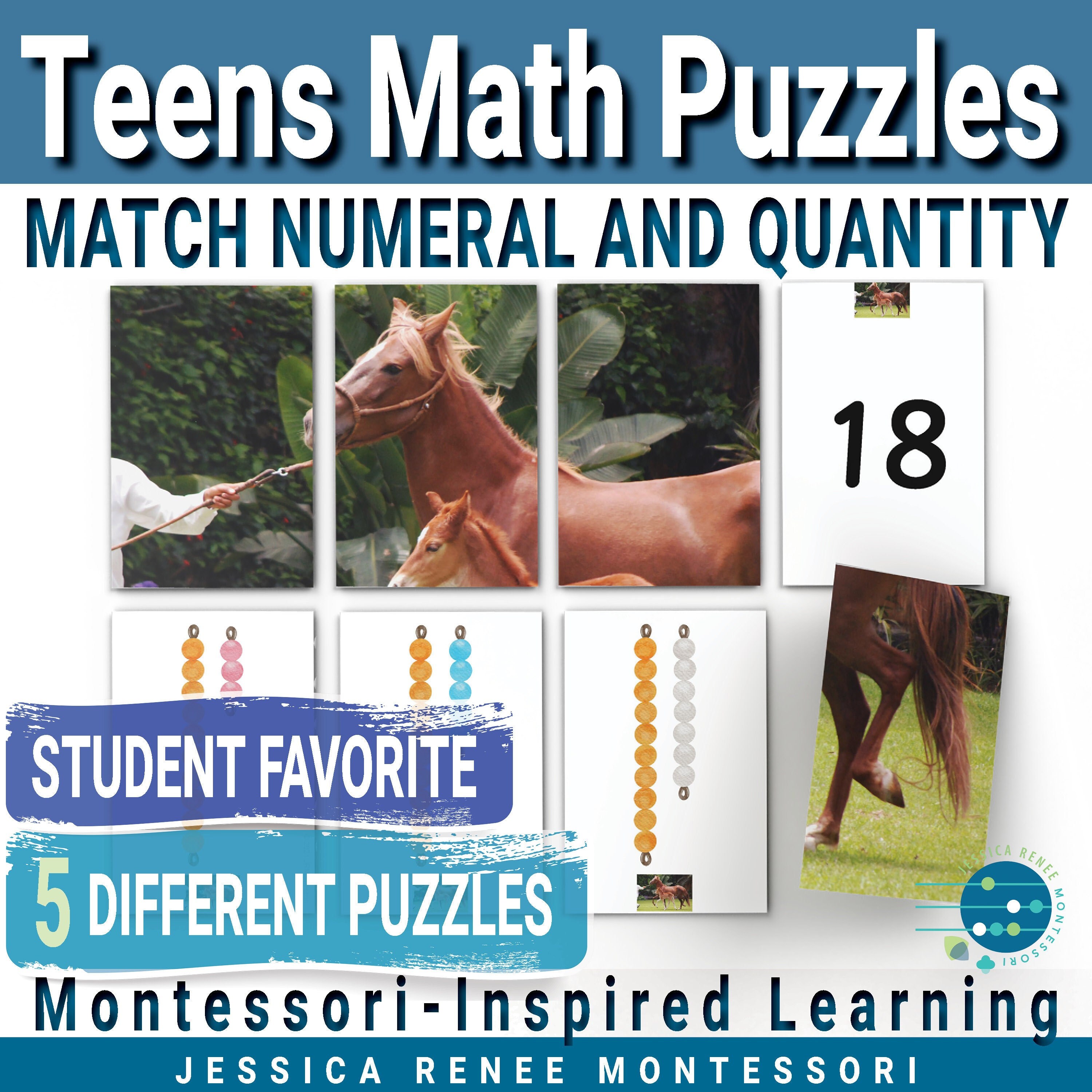Montessori Math Puzzles for Practicing the Teen Numbers - Etsy