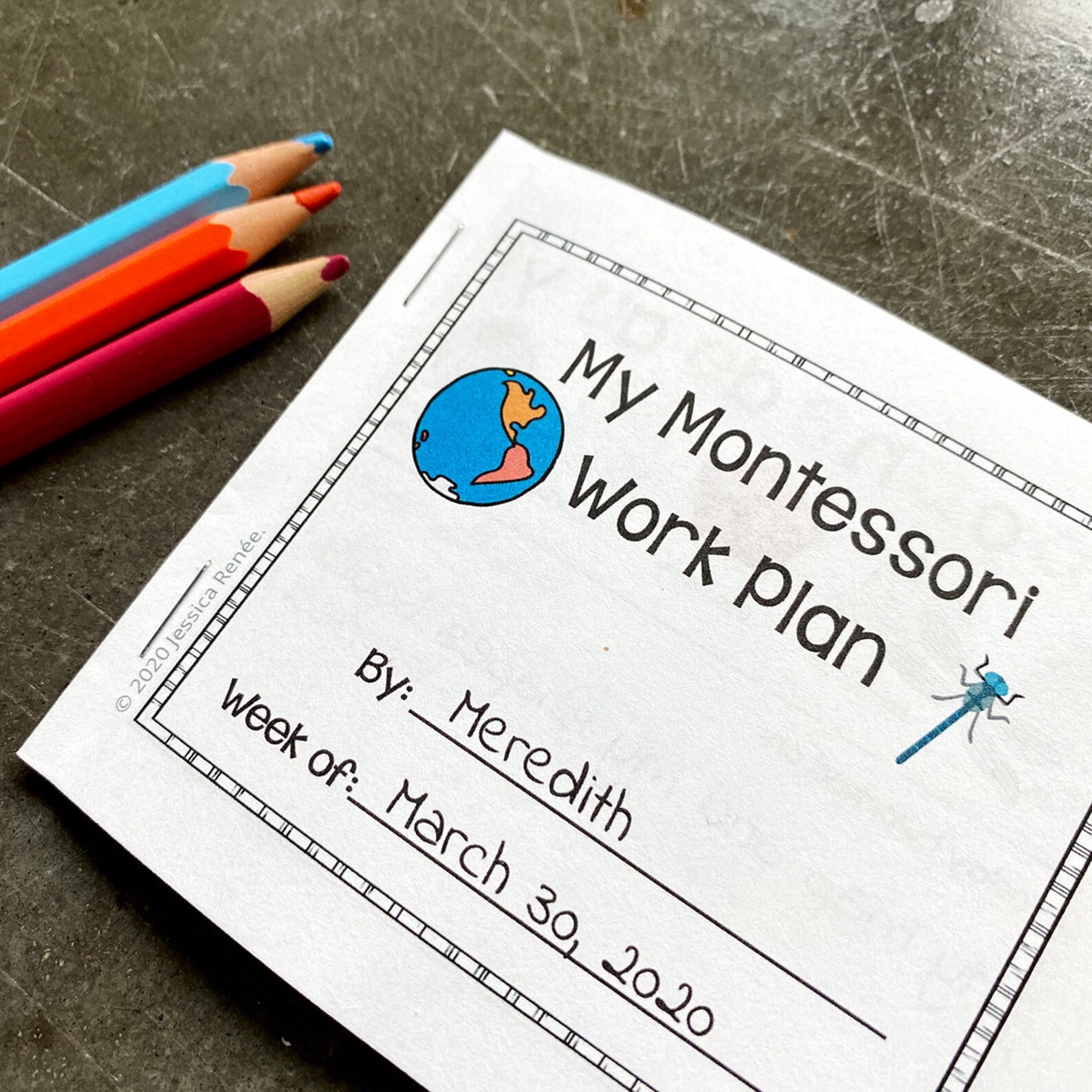 Montessori Work Plan Mini Booklet - Etsy
