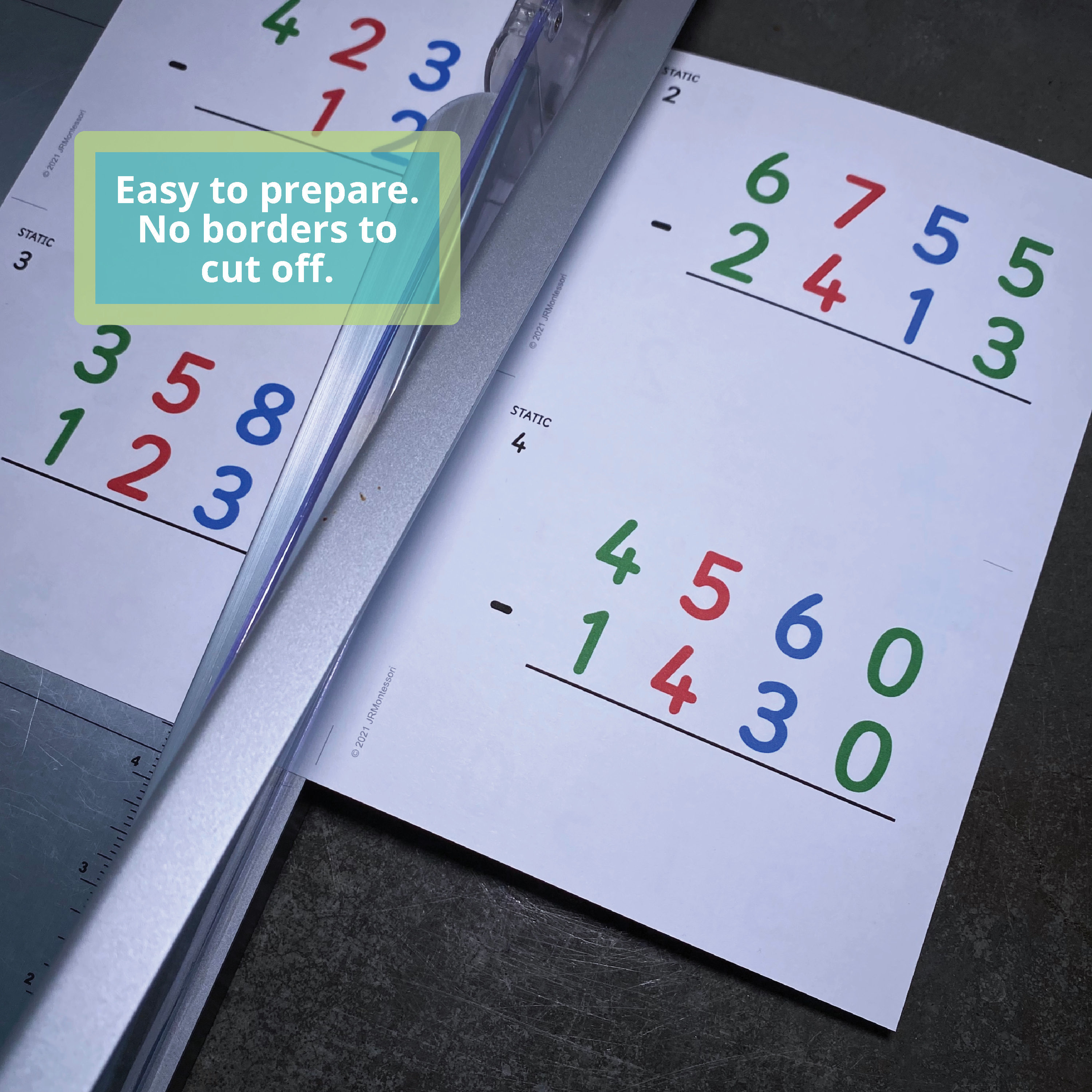 Montessori Math 4-digit Stamp Game Subtraction With Small Cards - Etsy