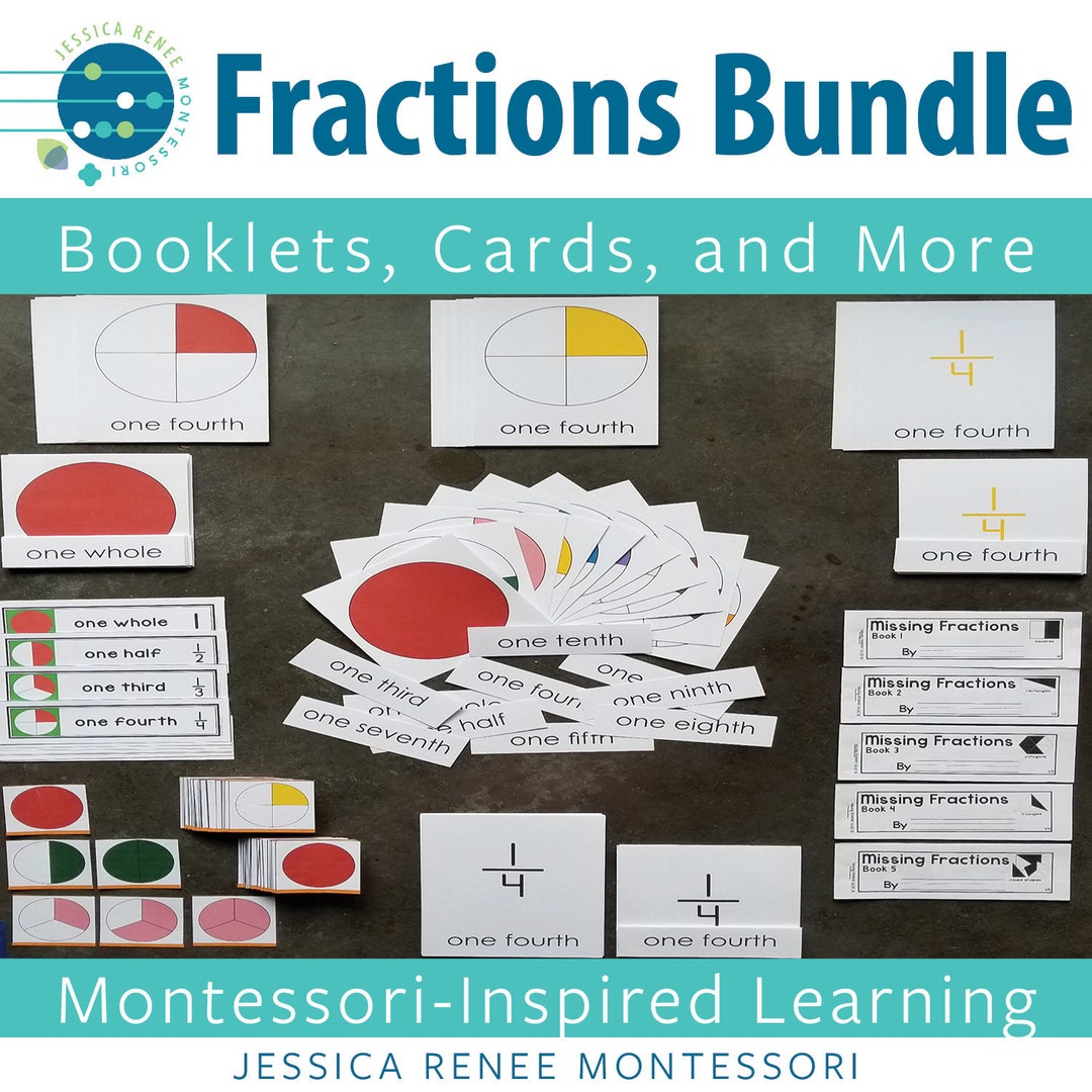 Montessori Fractions Bundle: Sorting, Ordering, Naming, Card & Booklet ...