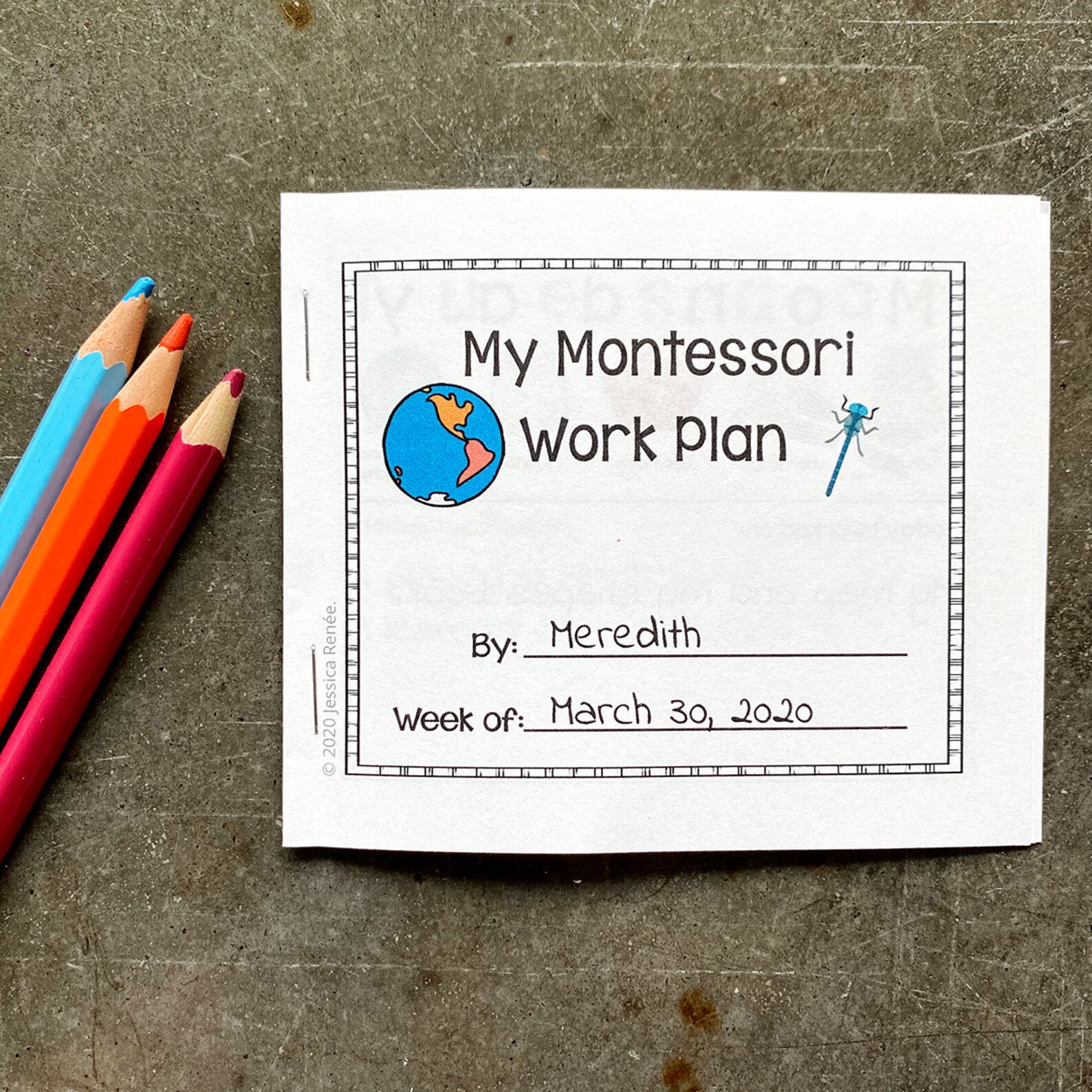 Montessori Work Plan Mini Booklet - Etsy