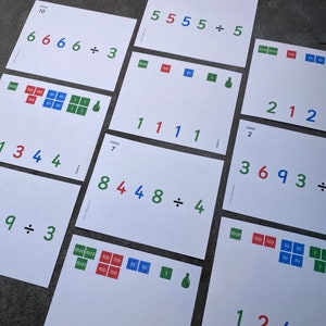 Montessori Stamp Game Operations Cards Bundle (small Cards) - Etsy