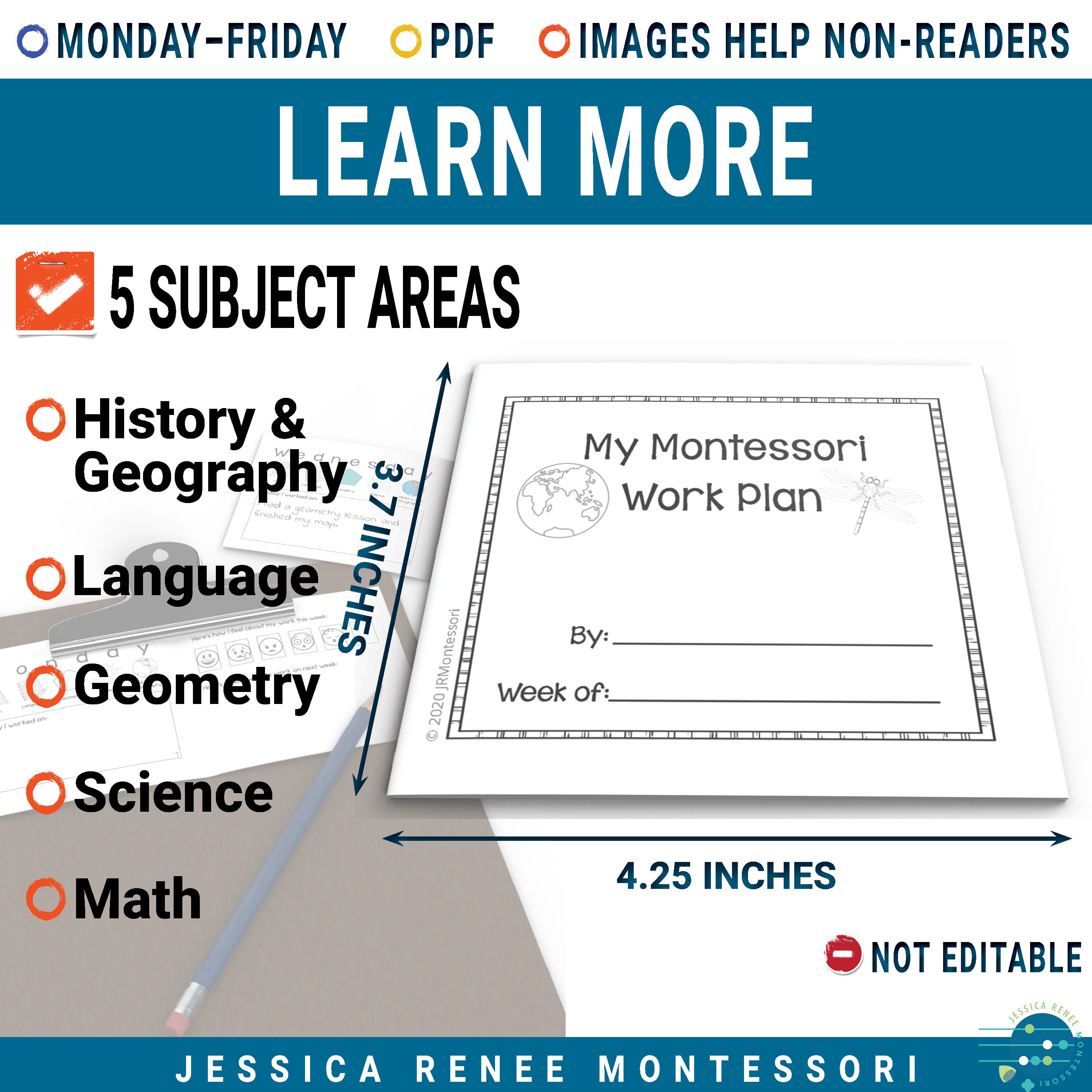 Montessori Work Plan Mini Booklet - Etsy