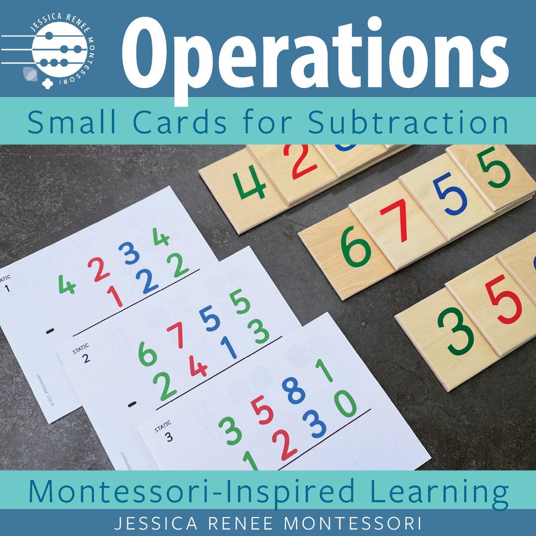 Montessori Math 4-digit Golden Bead Subtraction With Small Cards - Etsy