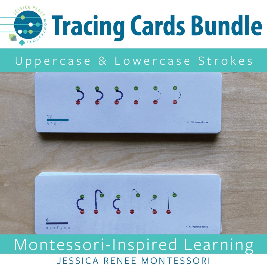 Pre-writing Tracing Cards: Uppercase and Lowercase Strokes - Etsy