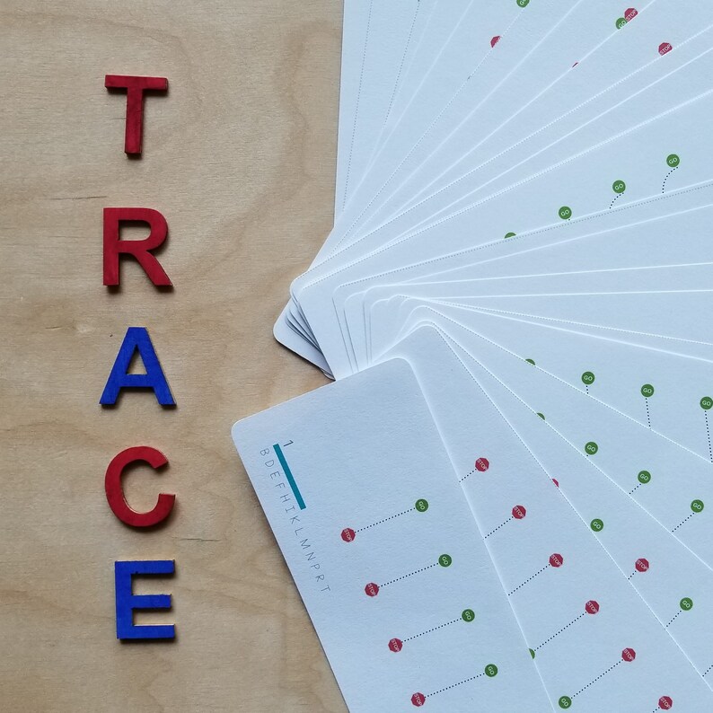 Pre-writing Tracing Cards: Uppercase Strokes - Etsy
