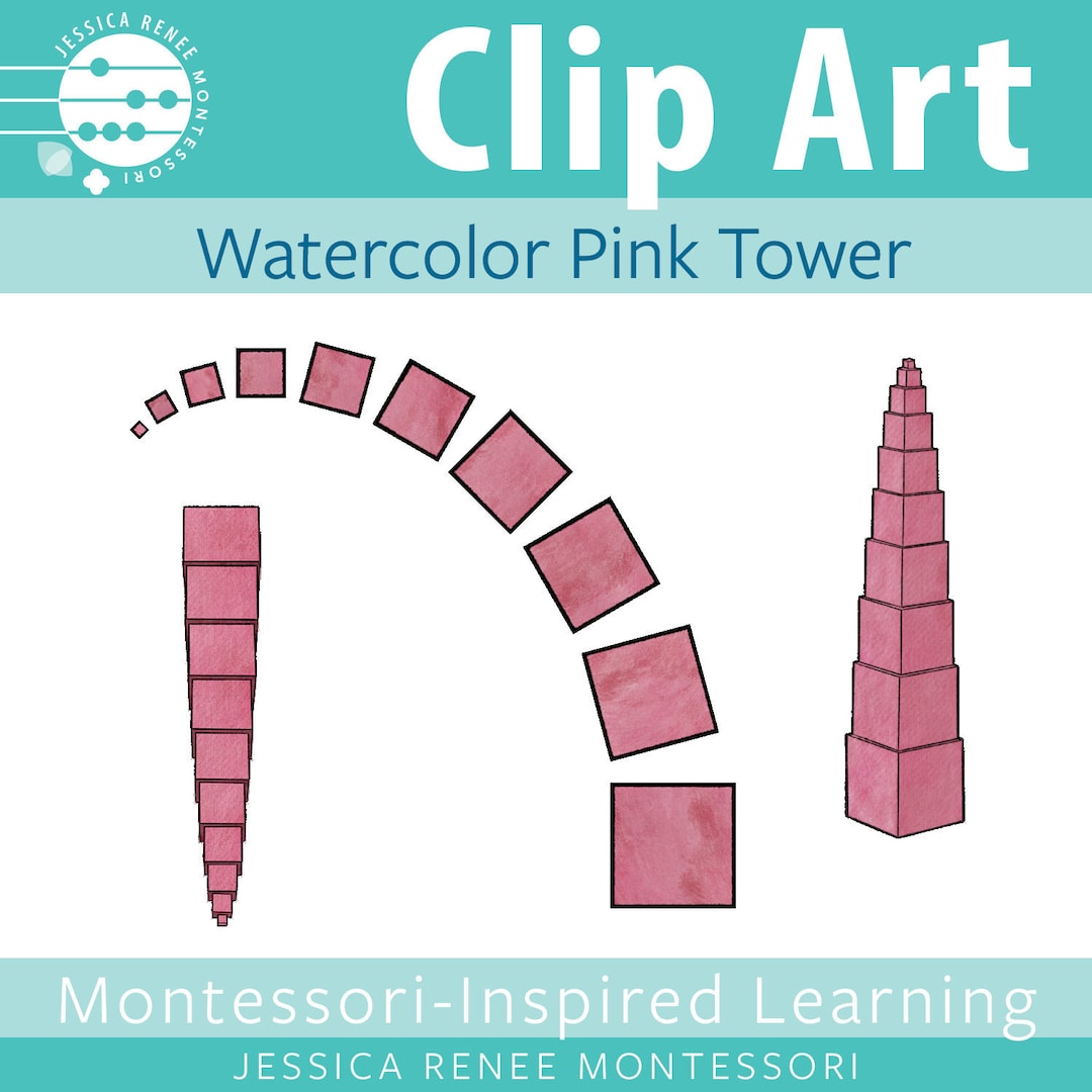 Montessori Pink Tower Clip Art - Etsy