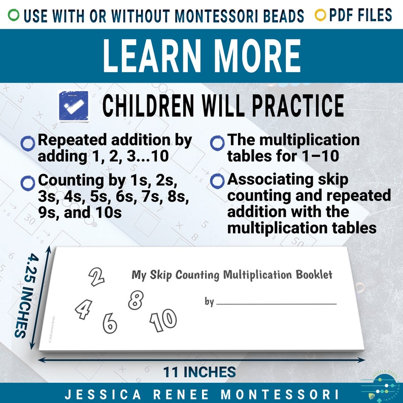 Montessori Skip Counting Multiplication Math Facts Booklet - Etsy
