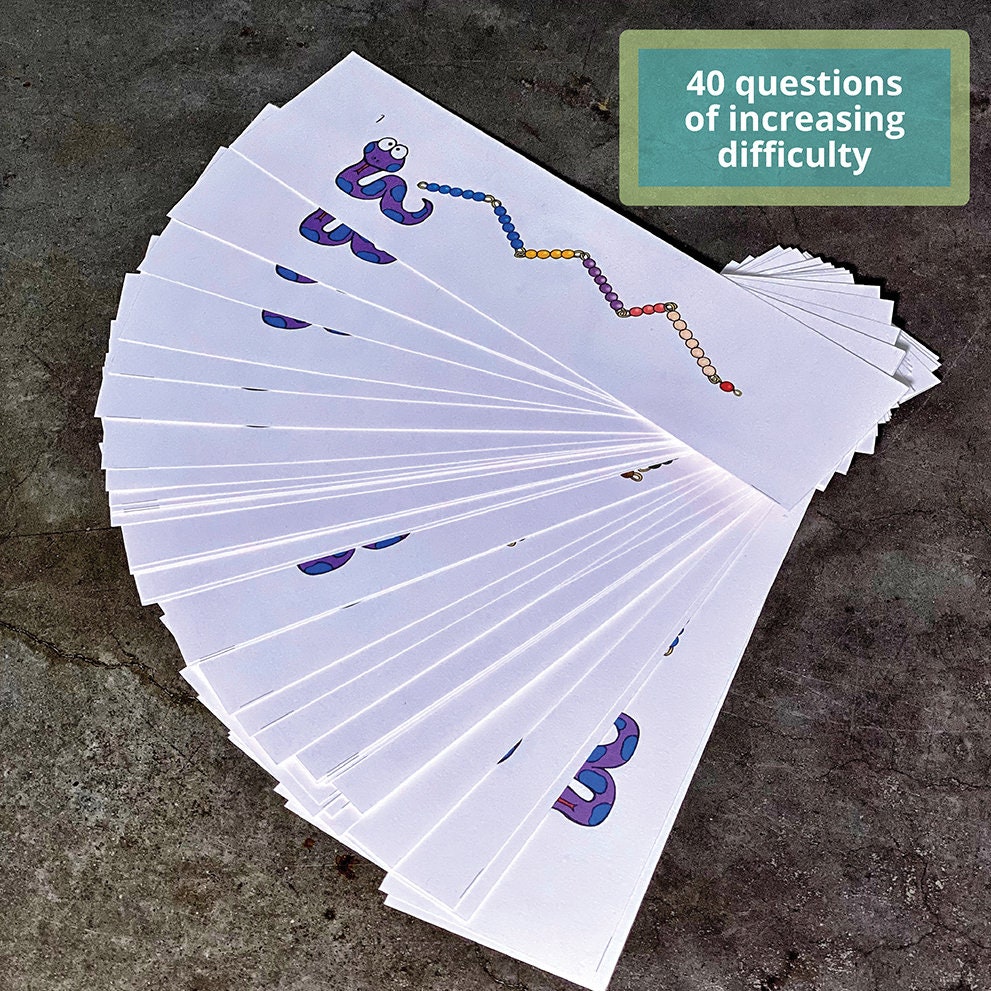 Montessori Math Addition Snake Game Cards (bead Stair Version) for ...