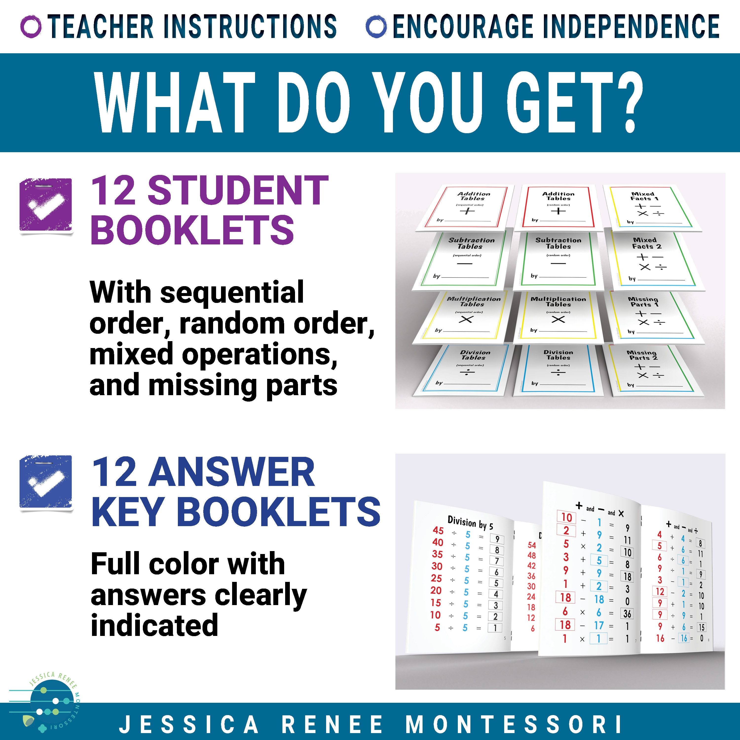 Montessori Math Facts Booklets Bundle for Fluency Practice - Etsy