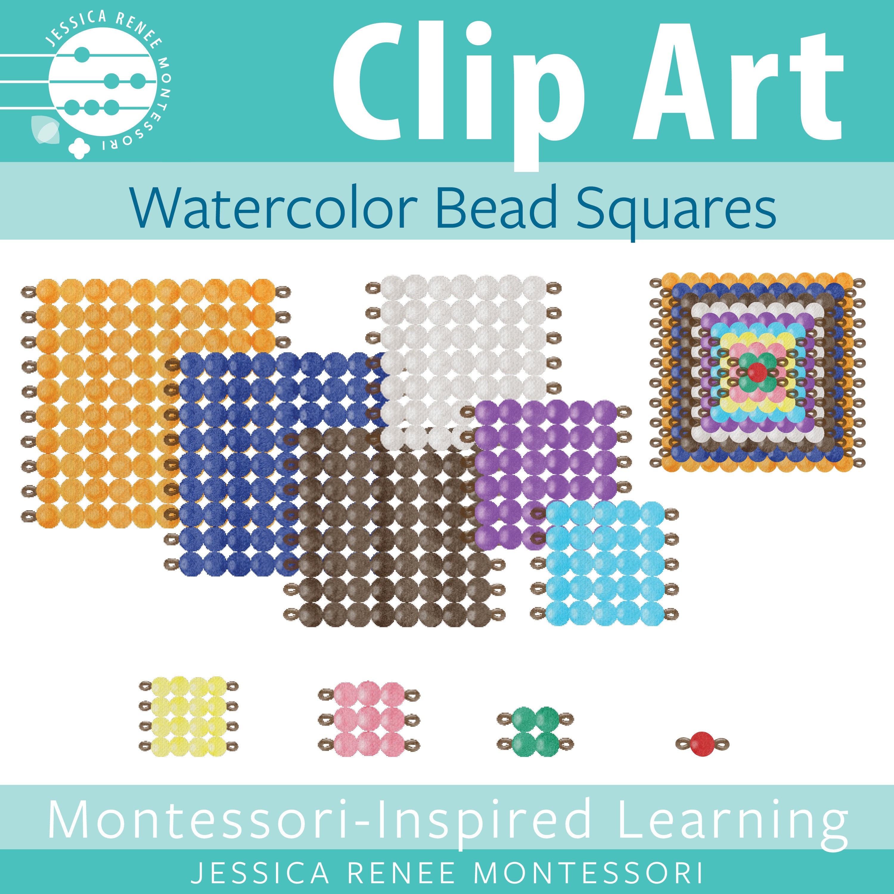 Montessori Math Bead Squares 1–10 Clip Art - Etsy