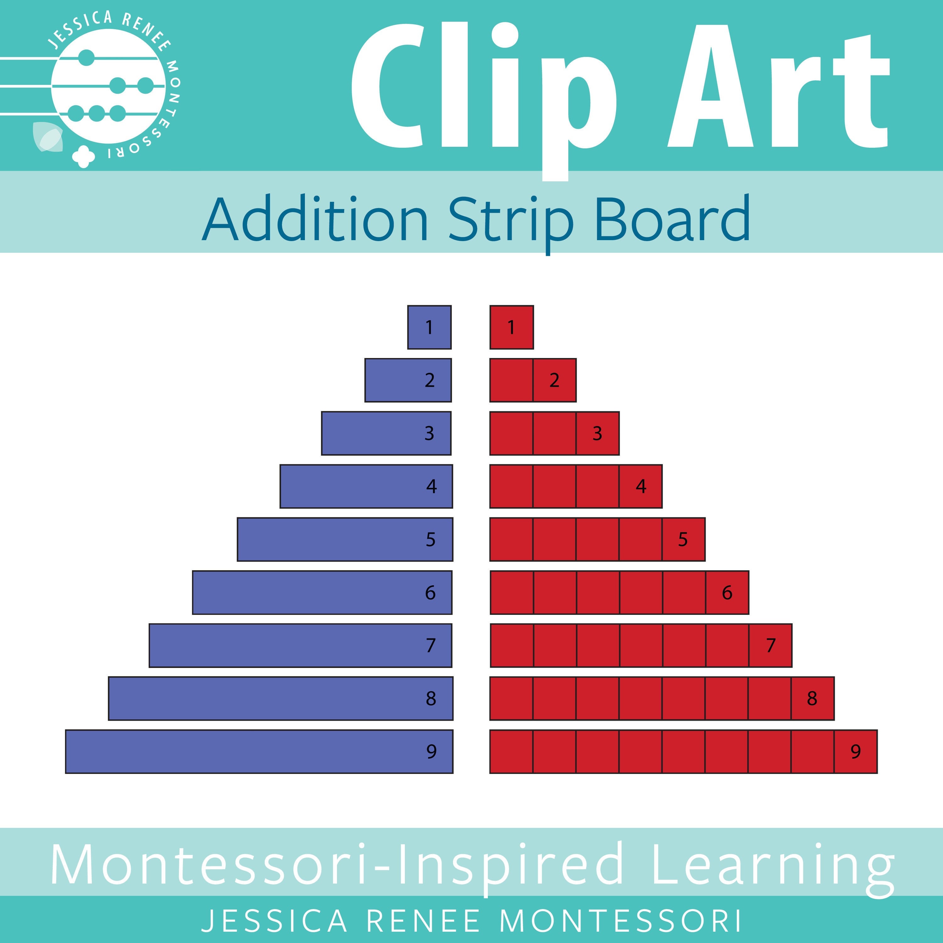Montessori Math Addition Strip Board Clip Art - Etsy