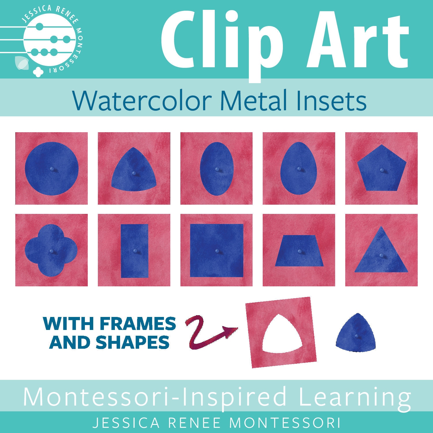 Montessori Quatrefoil and Metal Insets Clip Art - Etsy
