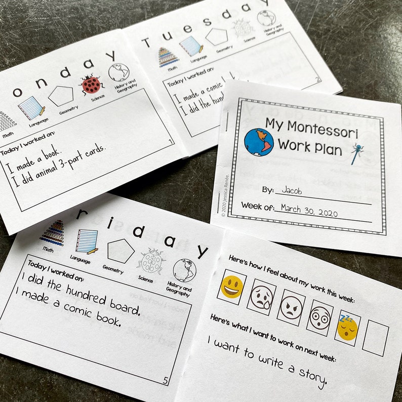 Montessori Work Plan Mini Booklet - Etsy