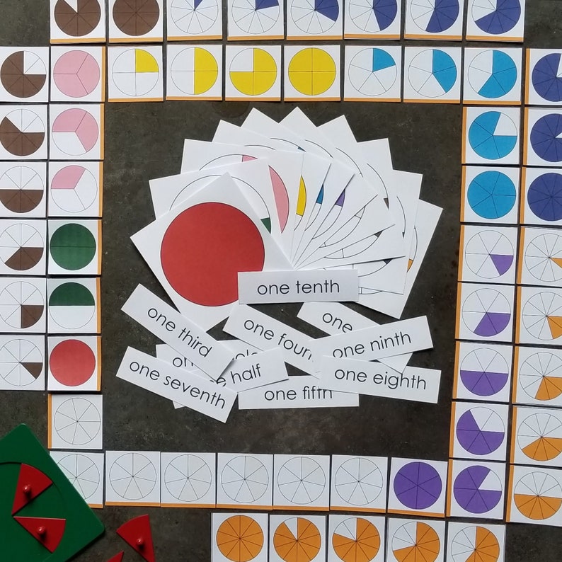 Montessori Fractions Bundle: Sorting, Ordering, Naming, Card & Booklet ...