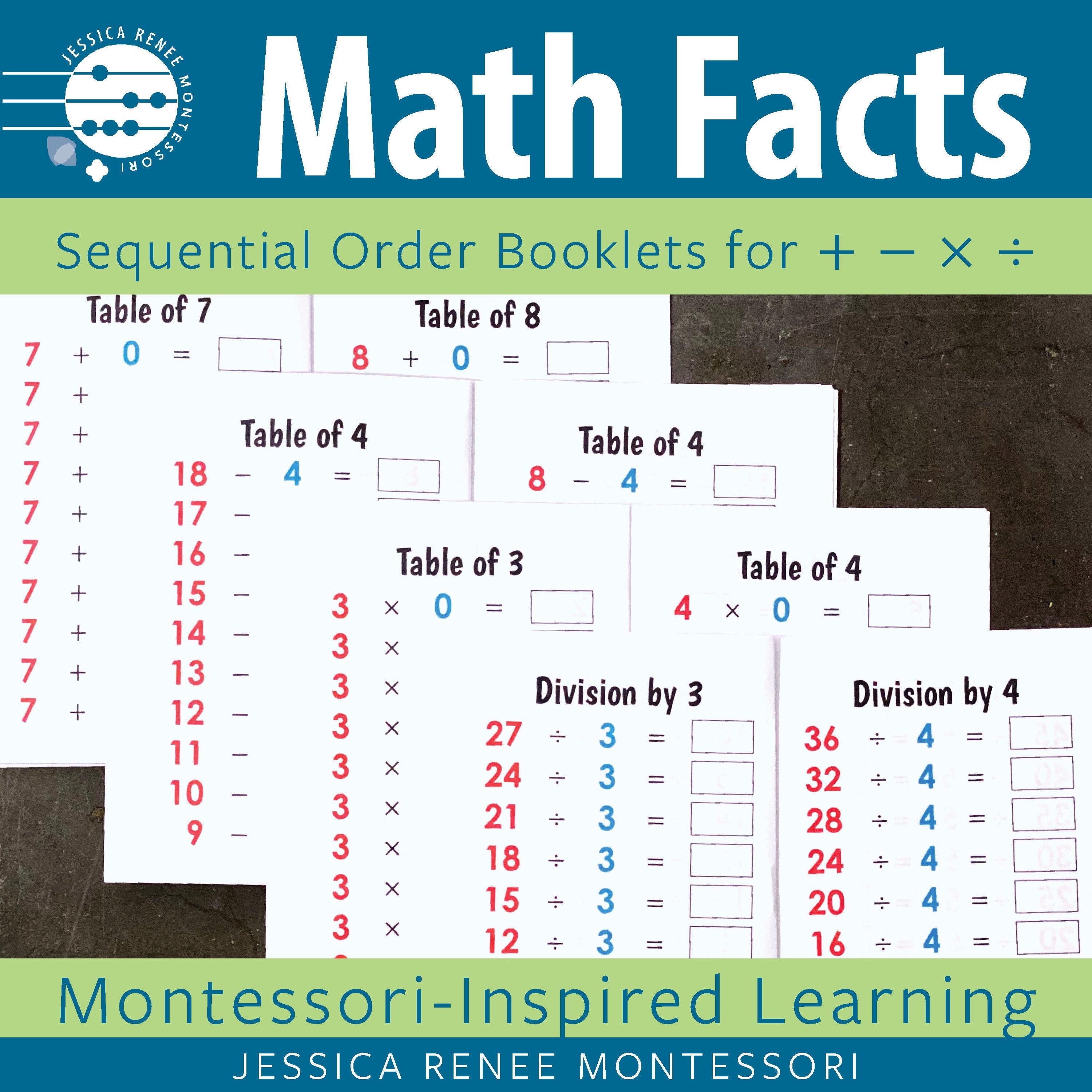 Montessori Math Facts Booklets Sequential Order for Fluency | Etsy