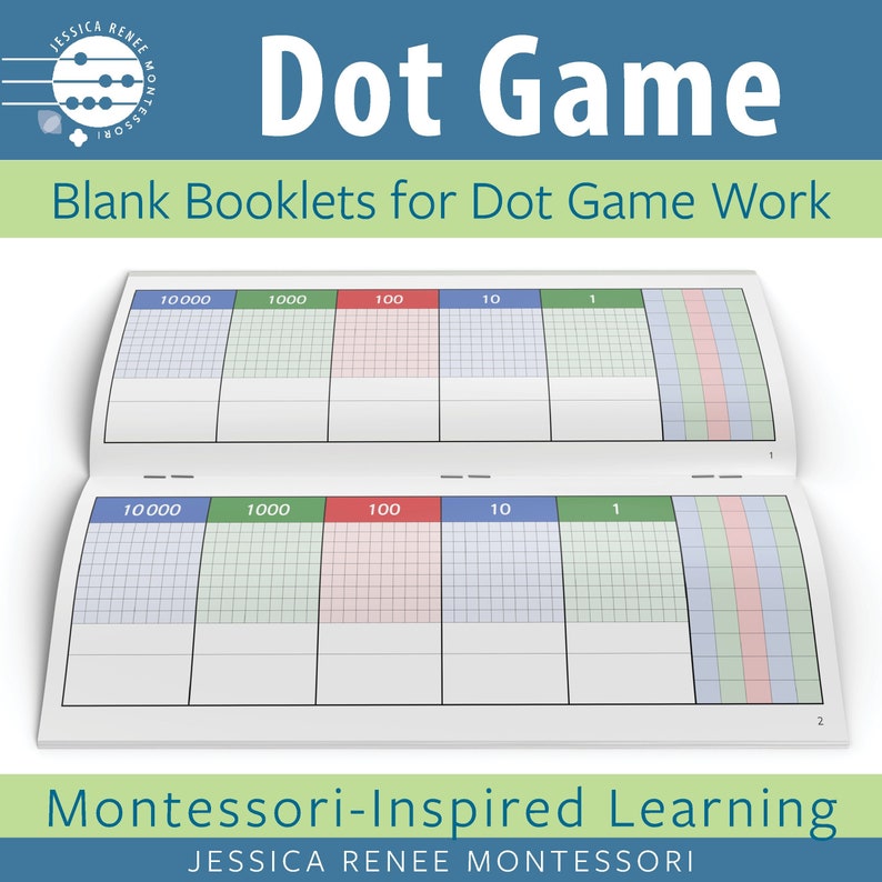 Montessori Math Paper: Blank Dot Game Booklets - Etsy