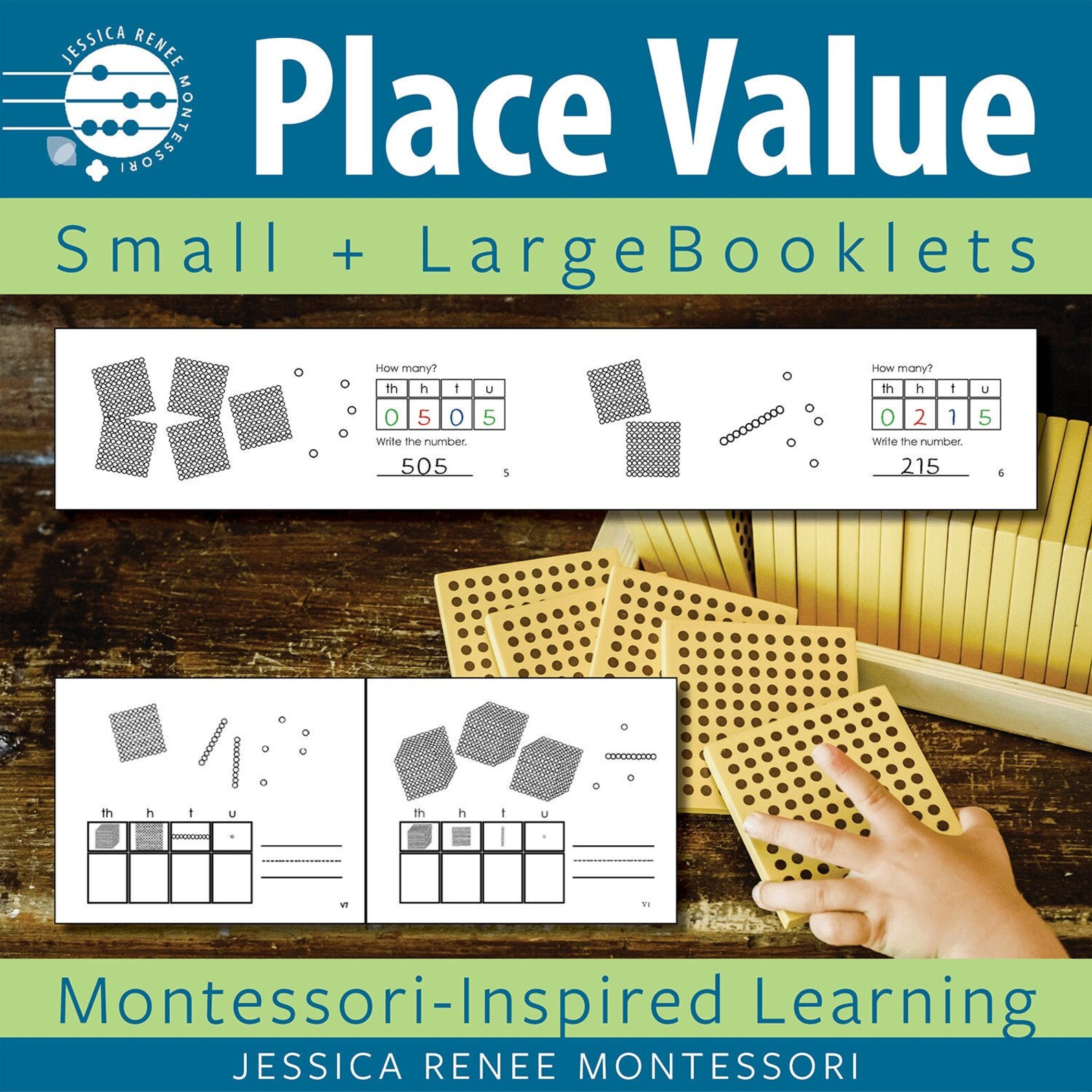 Montessori Math Place Value With Golden Beads Small and Large Booklets ...