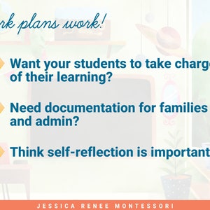 Montessori Work Plan Mini Booklet - Etsy