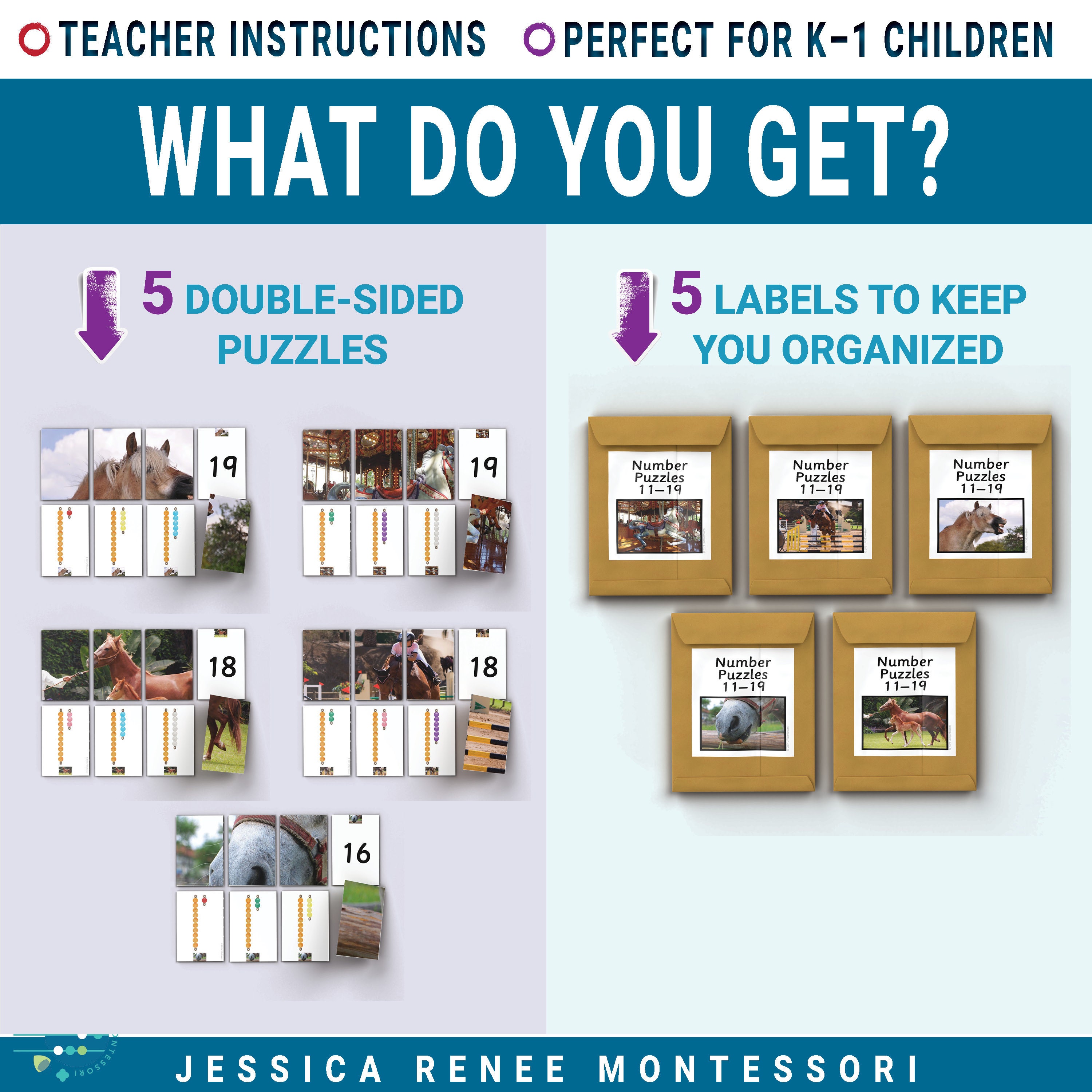 Montessori Math Puzzles for Practicing the Teen Numbers - Etsy